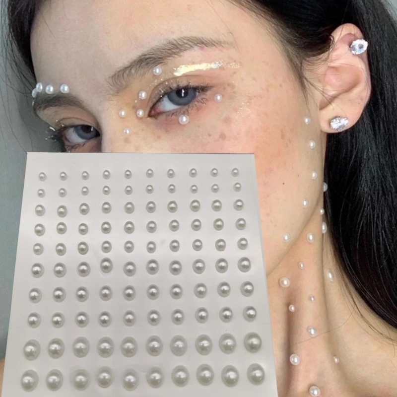 [ Featured ] Adhesive Face Decal Jewel Pearls Eye Body Face Jewels ...