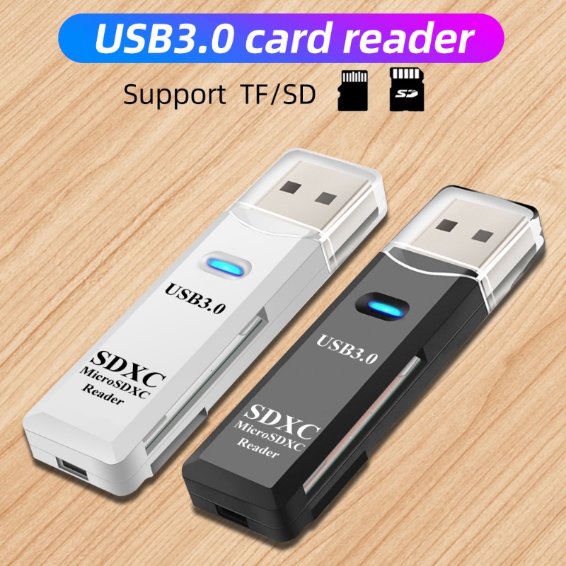 2 in 1 USB 3.0 Card Reader USB to SD TF Memory Card Adapter For PC ...