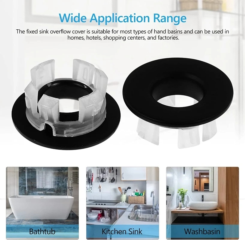 Bathroom Accessories Round Trim Chrome Solid Brass Sink Overflow Cover ...