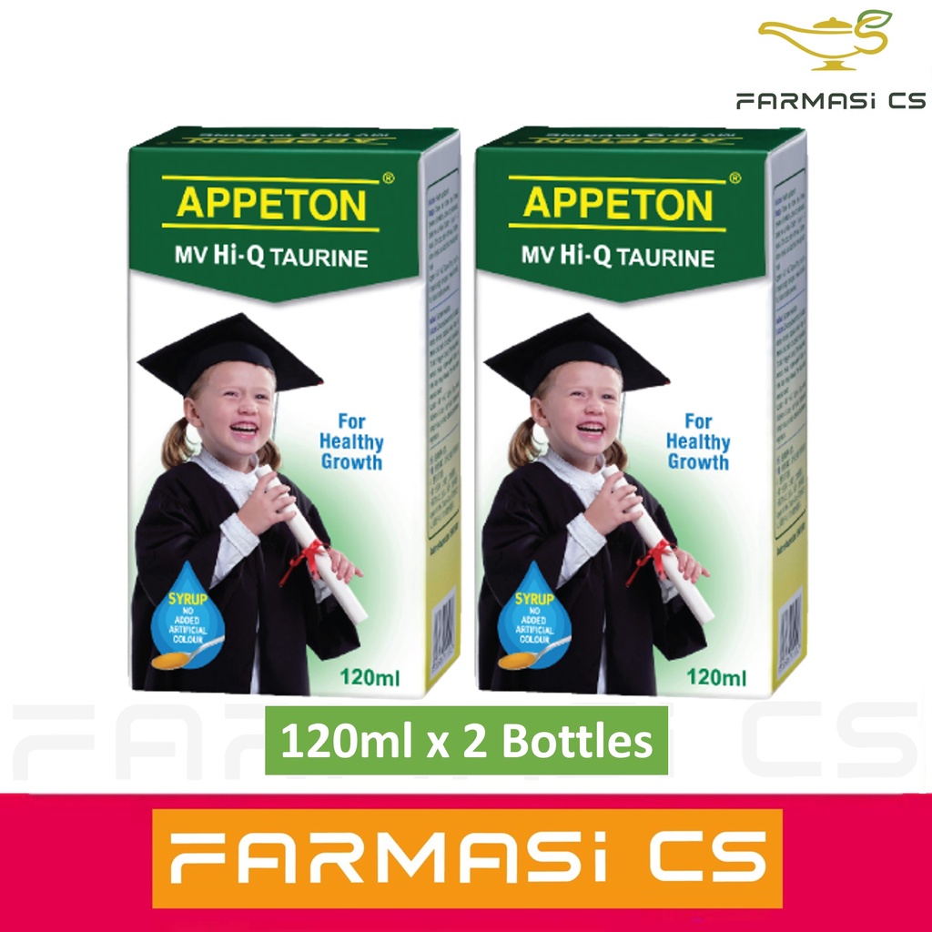 Appeton Multivitamin Hi-Q Taurine Syrup 120ml x 2 Bottles(TWIN) EXP:05/ ...