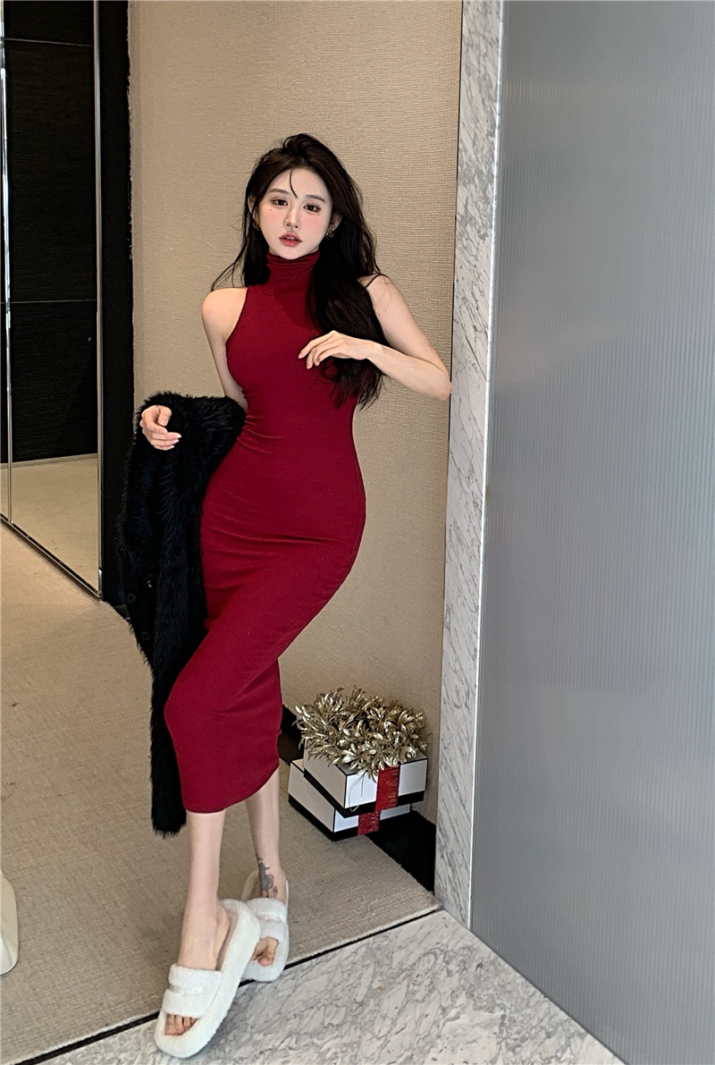 JUNNOVGAL Women New Fashion High Necked Tight Imperial Sister Fan ...