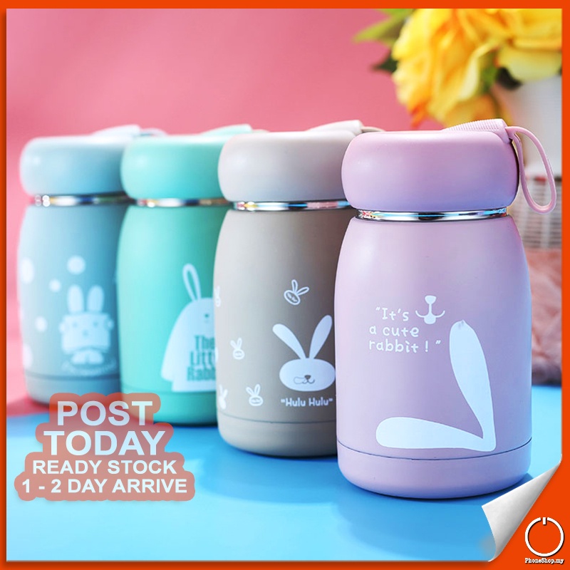 CANDY COLOR 320ml Stainless Steel Cute Rabbit Thermal Flask Insulation ...