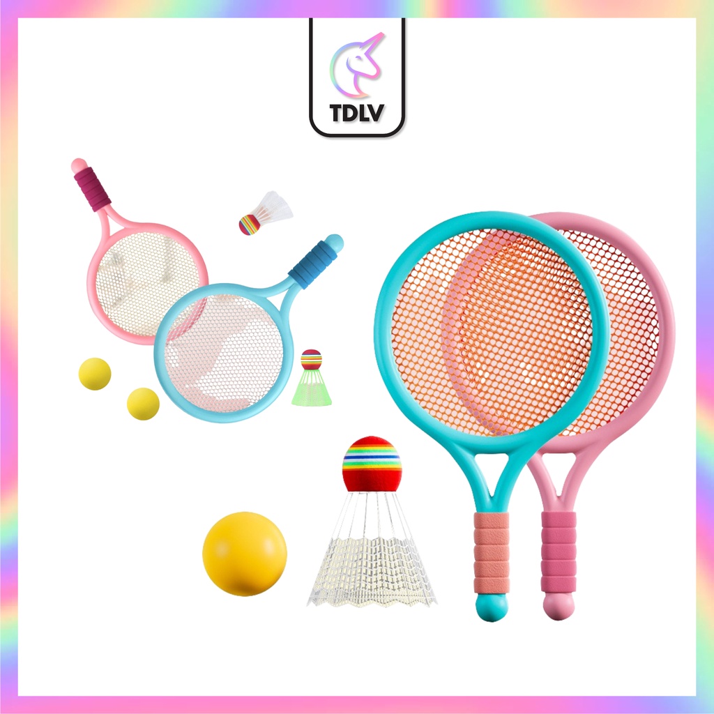 TDLV 1Set Plastic Badminton Toy Lightweight Easy-grasp Tennis Rackets ...