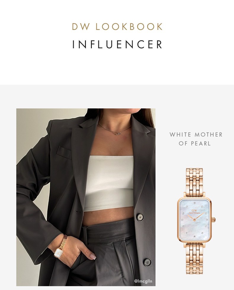 [2 Years Warranty] Daniel Wellington Quadro Lumine 20x26mm 5-Link Gold ...