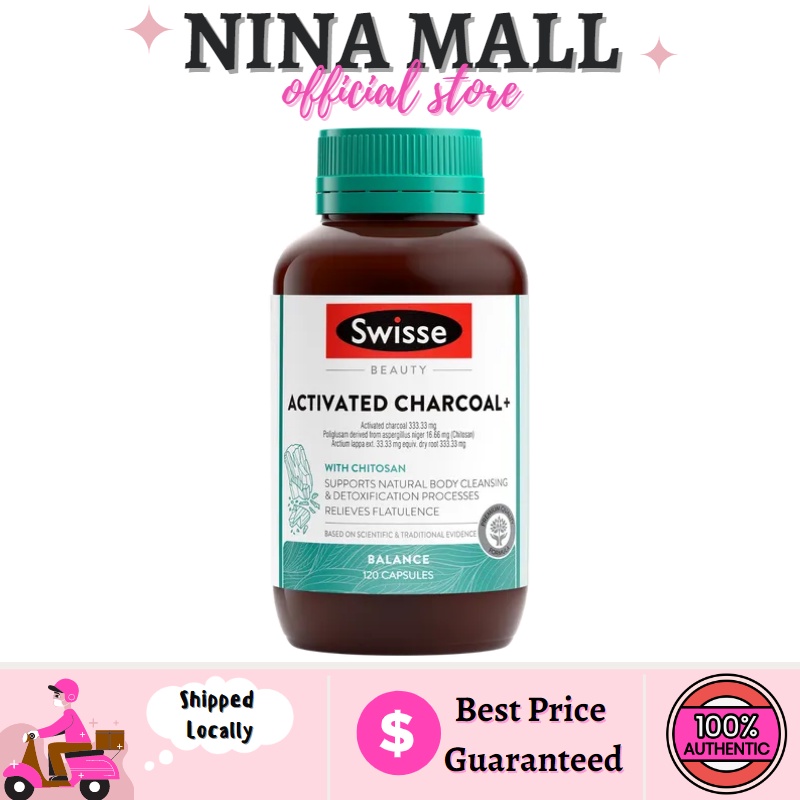Swisse Activated Beauty Charcoal tablets+ 120 Capsules (Detoxification ...