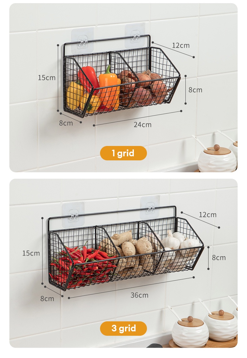 Wall Mounted Onion and Ginger Seasoning Storage Rack in Household ...