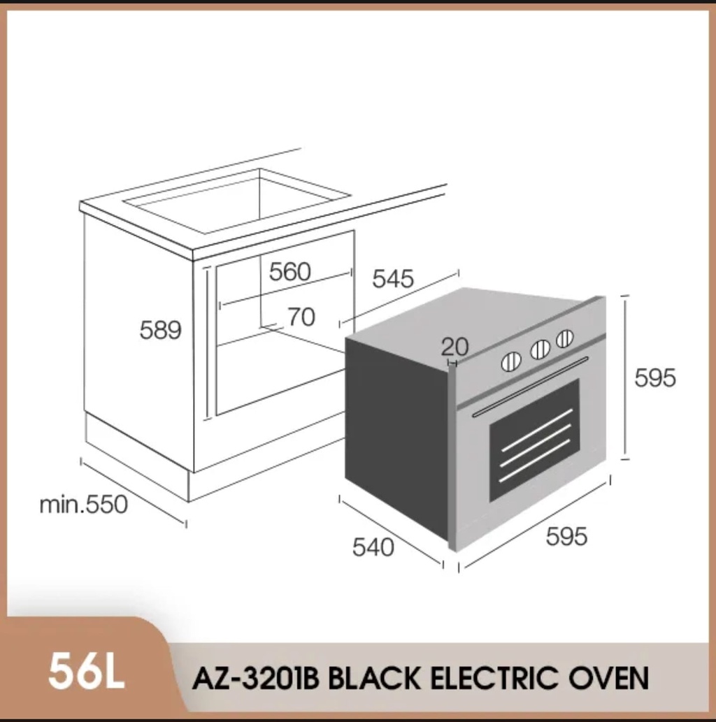 Aerogaz Built-in Multi-Function Oven 67 L AZ-3201B | Shopee Singapore