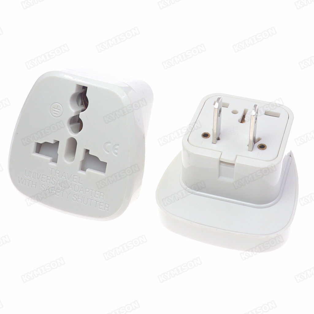 Univeraal 2 Parallel Pins Travel Adapter With Security Shutter, US AU ...