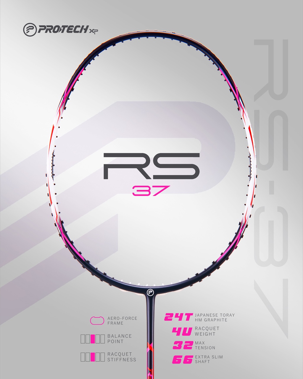 PROTECH Badminton Racket - RS36/RS37/RS38/RS39/RS40/RS41/RS42 (4U/3U ...