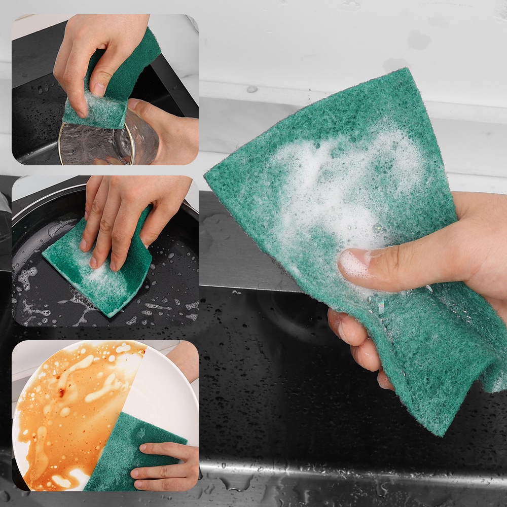 [Wholesale] 10pcs Tough Decontamination Anti-oil Non-Scratch Scouring ...
