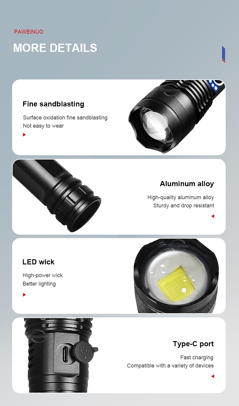 Super XHP360 LED Powerful Flashlight USB Recharge Torchlight 26650 ...