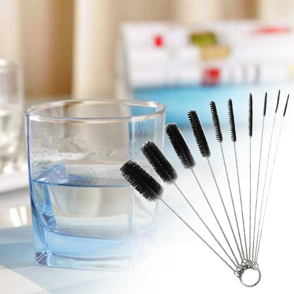 10Pcs/set Nylon Cleaning Brush Set Test Tube Bottle Straw Washing ...