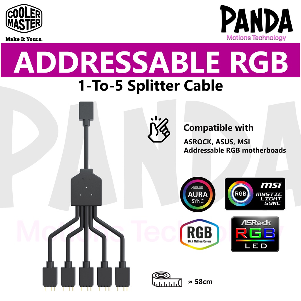 Cooler Master Addressable RGB 1-To-5 Splitter Cable | Shopee Singapore
