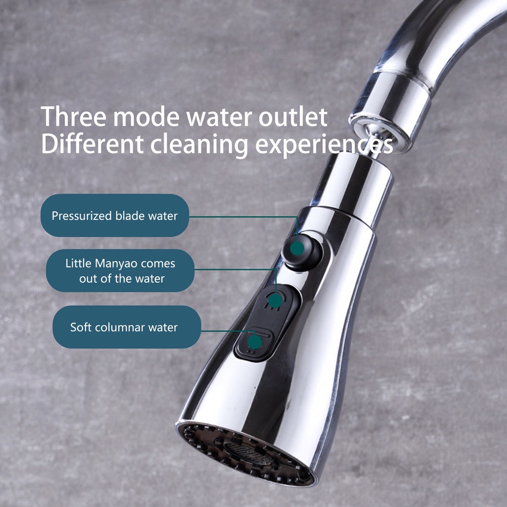 3 Modes Flexible Shower Head Kitchen Tap 360° Rotatable Kitchen Flush ...