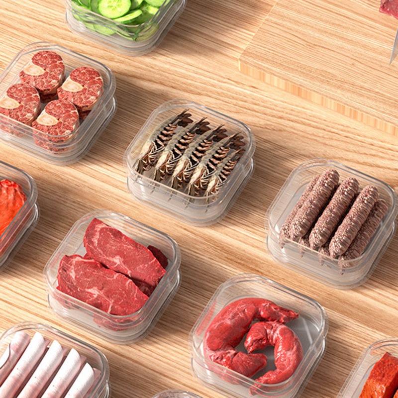 1/4grids Food Storage Box with Lids Refrigerator Preservation Box Meat ...