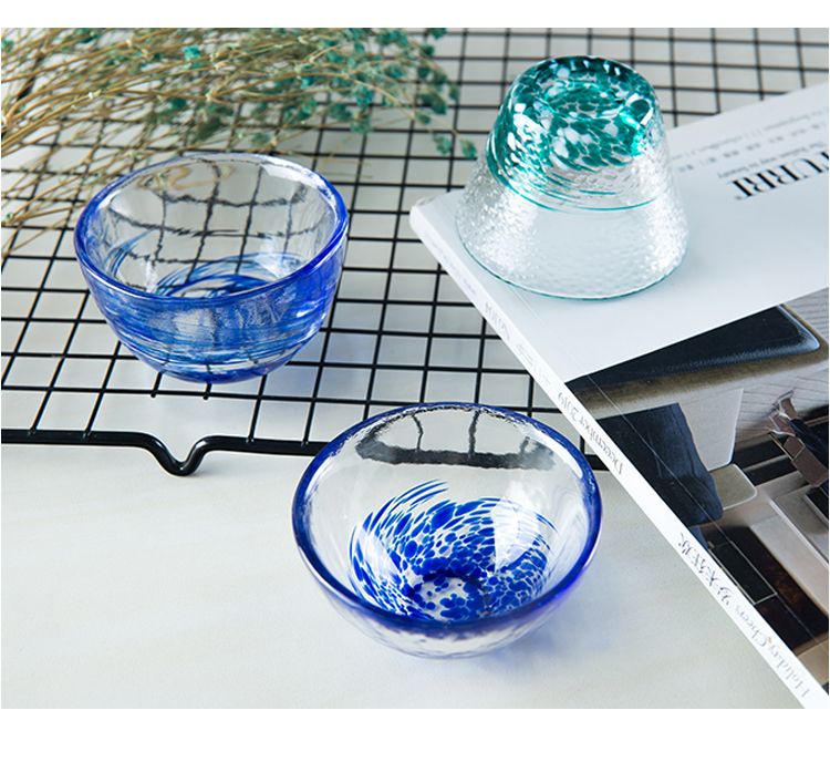 Japanese-Style Stained Glass Sake Cup Shooter Glass Restaurant ...