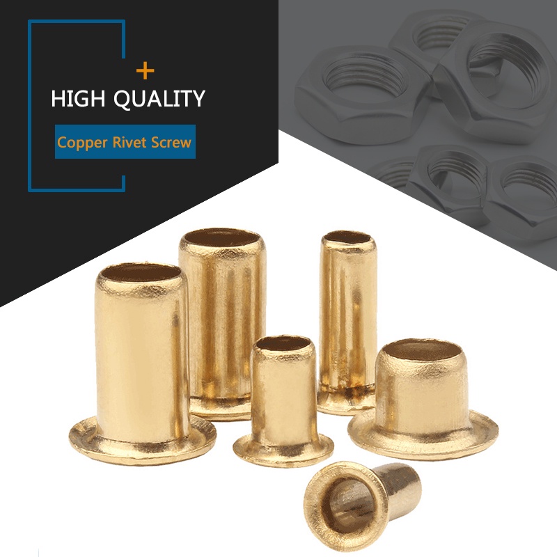 M3 M3.5 M4 M5 M6 Brass Eyelet Rivet Nut Copper Hollow Grommet Hole ...