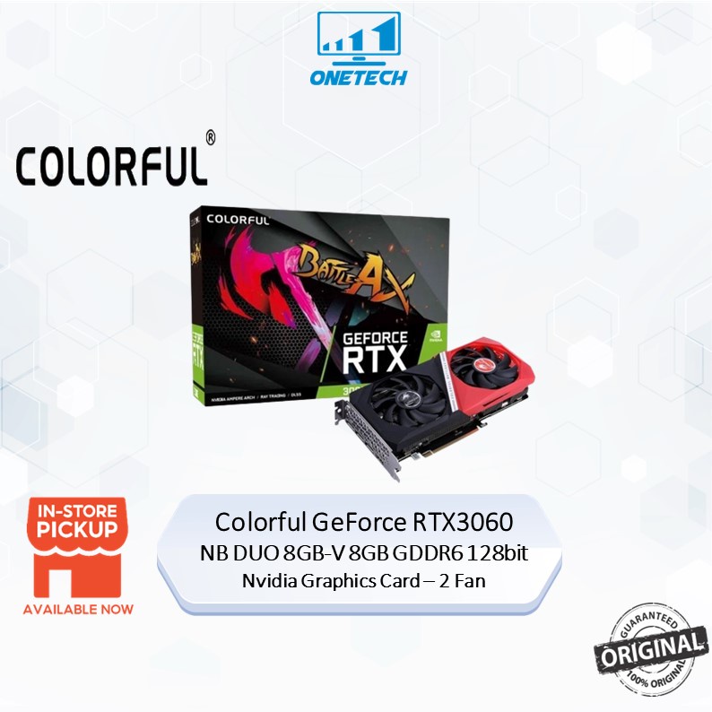 Colorful RTX 3060 NB DUO 8GB-V 8GB GDDR6 Nvidia GeForce Graphic Card ...