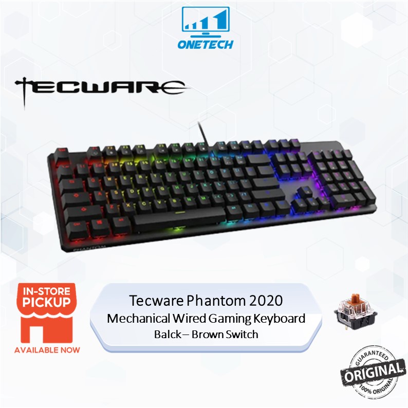 Tecware Phantom 2020 Mechanical Wired Gaming Keyboard - Brown / Blue ...