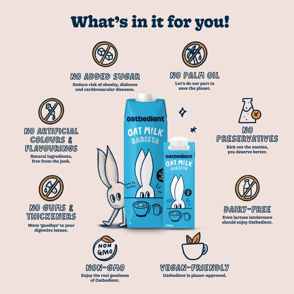 (Mix N Match) Oatbedient Oat Milk Barista/Chocolate 1L | Shopee Singapore