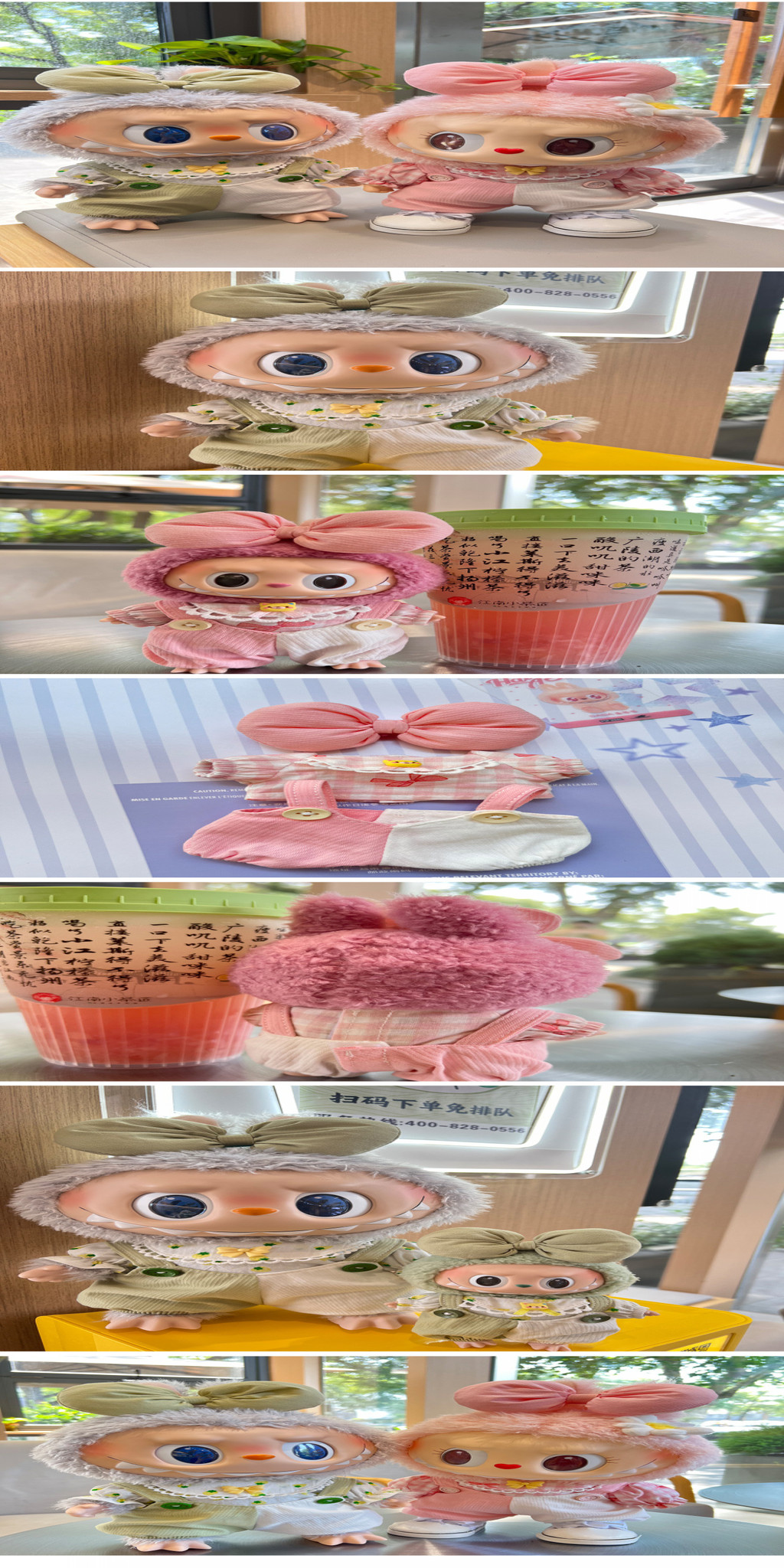 labubu Parent-child outfit 38cm LABUBU clothes / 17cm Macarons labubu ...