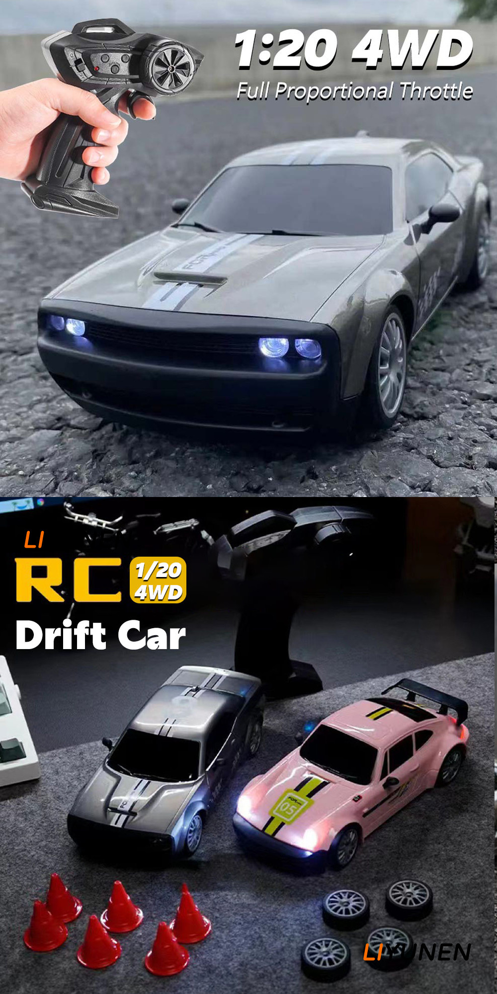 Limited Edition 1/20 4WD RC Drift GTR Car Sports Car Full Scale Remote ...