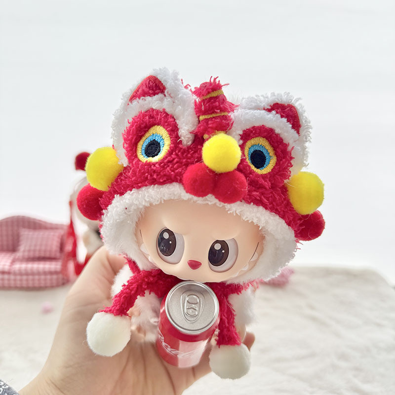 Labubu Coke Clothes Set New Year Dragon Hat for Have A Seat Labubu V1 ...