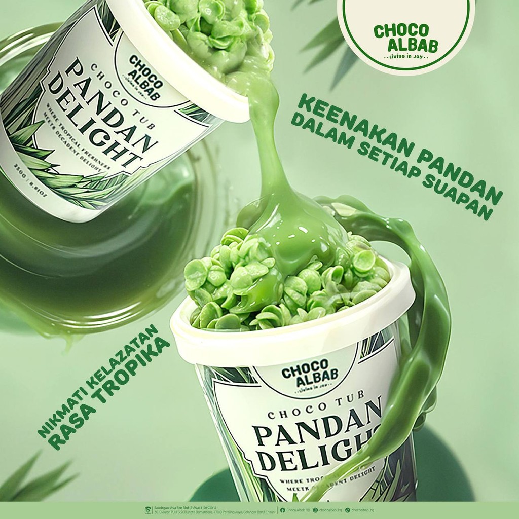 [Limited Edition] Choco Albab Choco Tub Pandan Delight (250g) | Shopee ...