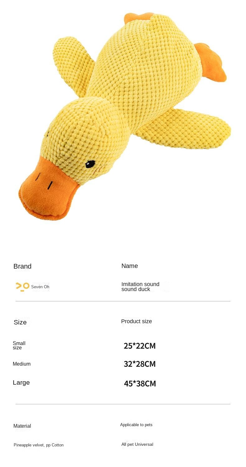 Squeaky Plush Duck Dog Toy - Cuddly & Durable Chew Companion for Small ...