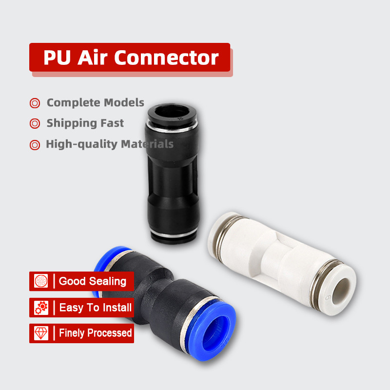 Pneumatic Air quick connector PU Pipe connector For Tube OD 4 6 8 10 12 ...
