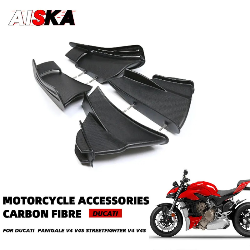 Carbon Fiber Aerodynamics Winglets Air Deflector Motorcycle Fixed Wing ...