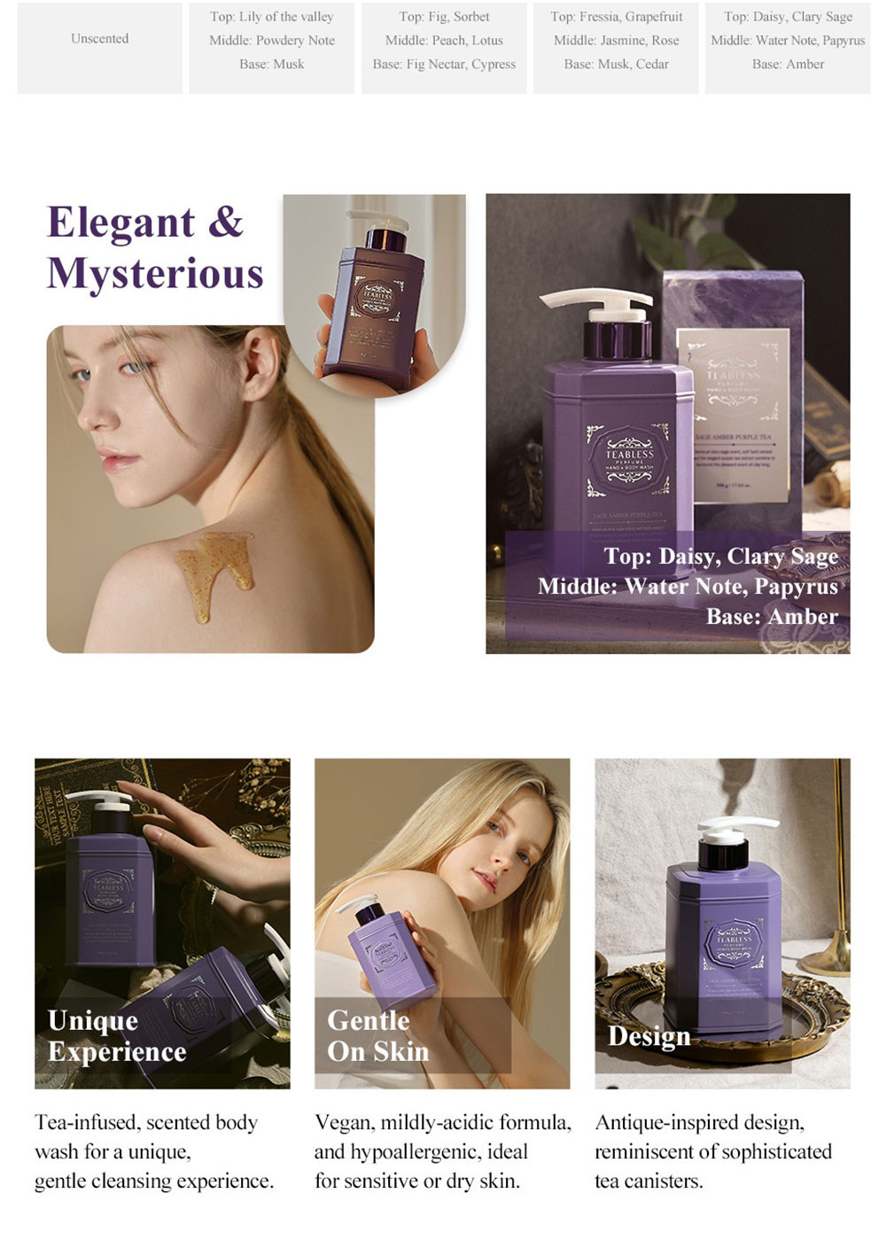 Teabless Sage Amber Purple Tea Perfume Body Wash 500g | Shopee Singapore