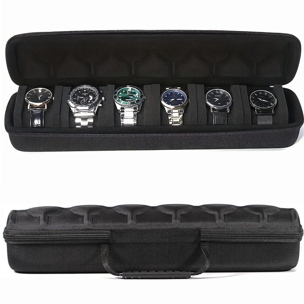 6 Slots Watch Box Organizer For Men Women Watch Portable Zipper Travel ...