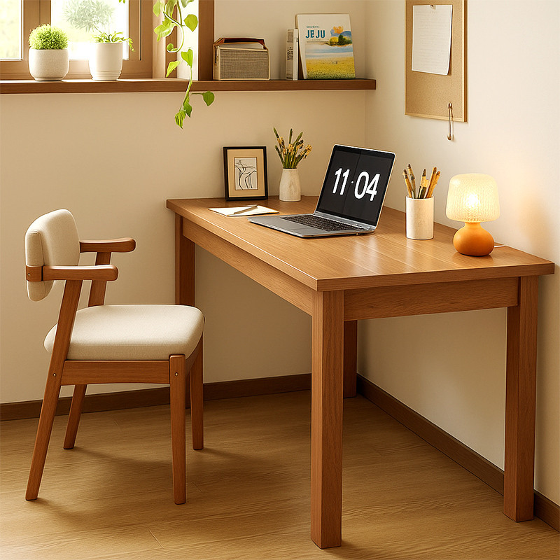 Solid Wood Desk For Adults Home Study Writing Desk Small Space Computer ...