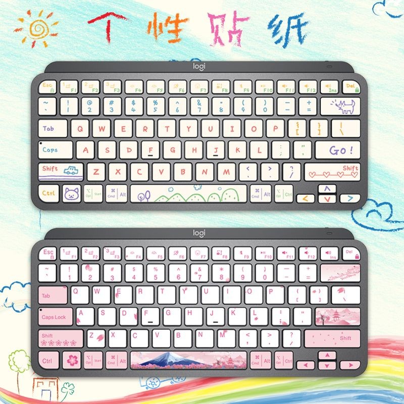 Logitech Mx Keys Mini Keyboard Sticker Key Sticker Anti-wear Cartoon ...
