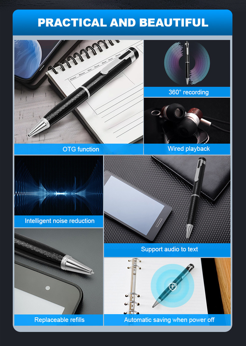 Leuwam Professional Recorder Pen for Meeting Business Built in 32G TF ...