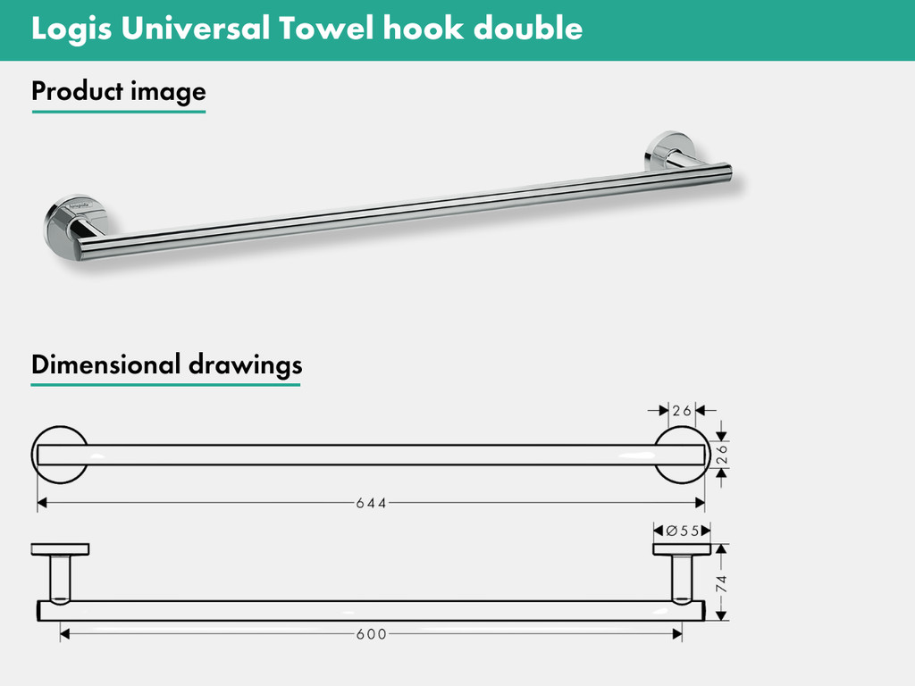 hansgrohe bathroom accessories Logis Universal - bath towel rail ...
