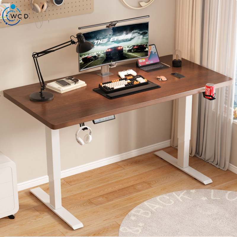 WWCD Solid Wood Electric Height Adjustable Table Home Liftable Office ...