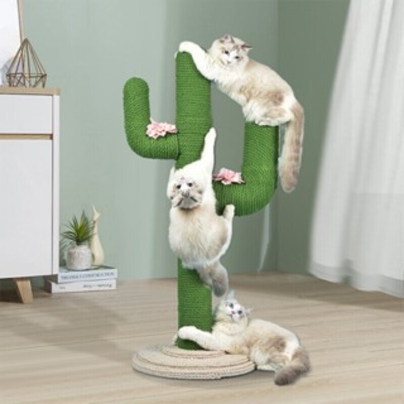 Cat Condo Scratch Vetreska Tree Condo Tower Hemp Rope Cactus Cat ...