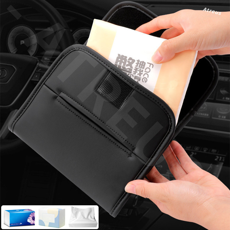 BMW Car Tissue Box Auto Sun Viso Leather Paper Towel Holder Storage ...