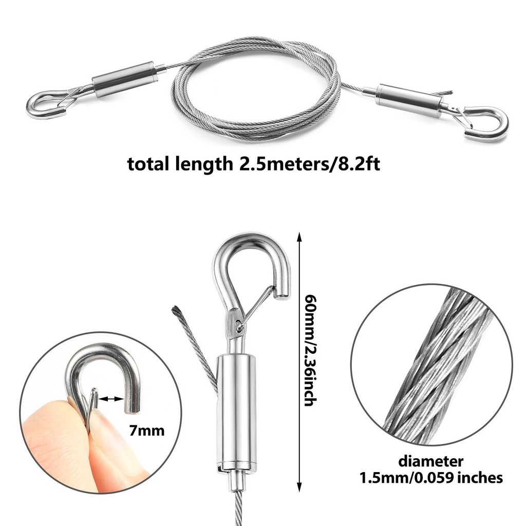 304 stainless steel rope with hooks/lifting rope with fixable end/sling ...