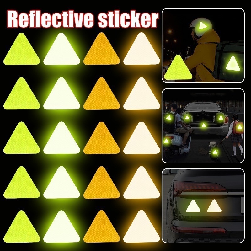 Car Triangle Reflective Sticker - Night Safety Anti-collision Warning ...