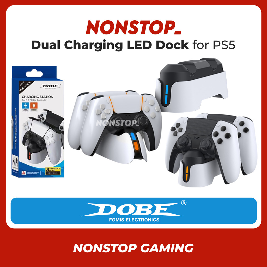 DOBE PS5 Dual Charging Dock LED Indicator Gaming Controller Charge Station TP5-05103 TP5-1501S ...