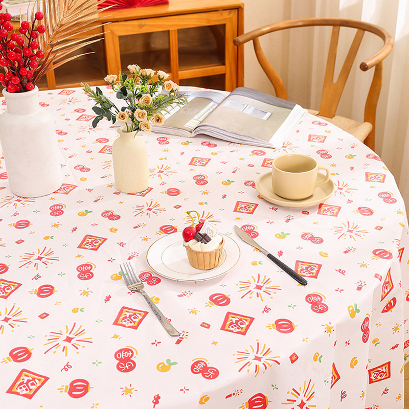 2026 CNY Tablecloth Classic Waterproof Tablecloth Spring Festival Home ...