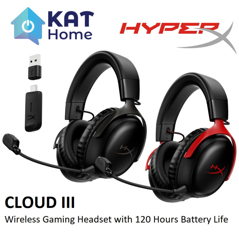 HYPERX HYPER-X CLOUD III WIRELESS GAMING HEADSET HEADPHONE WITH DTS ...
