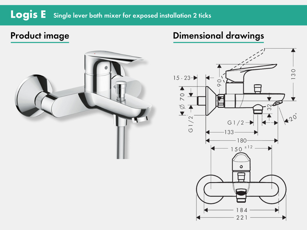 hansgrohe bathroom bundle | Croma 100 + Logis E | shower set (4jet ...