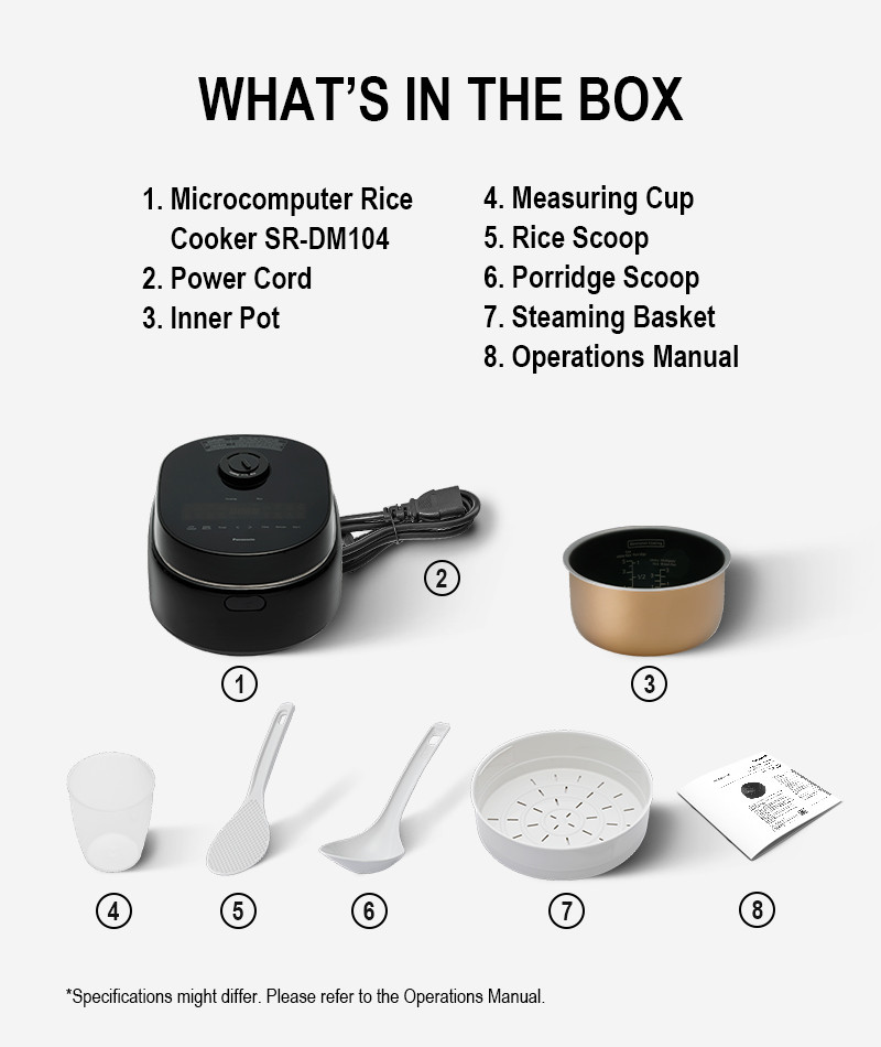 Panasonic 1L / 1.8L Micom Rice Cooker with 16 Auto Menus SR-DM104KSH ...
