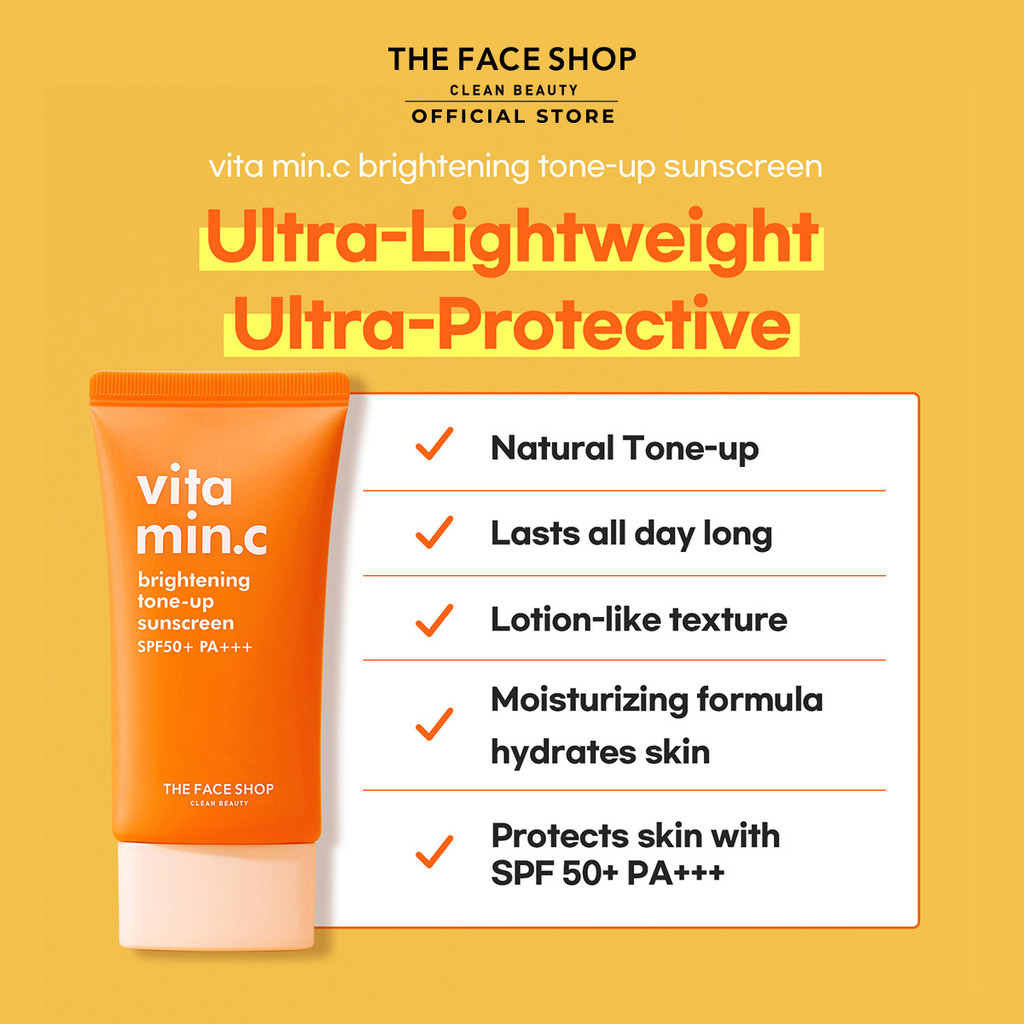THEFACESHOP Vitamin Brightening Tone-Up Sunscreen SPF50+ PA+++ 50ml ...