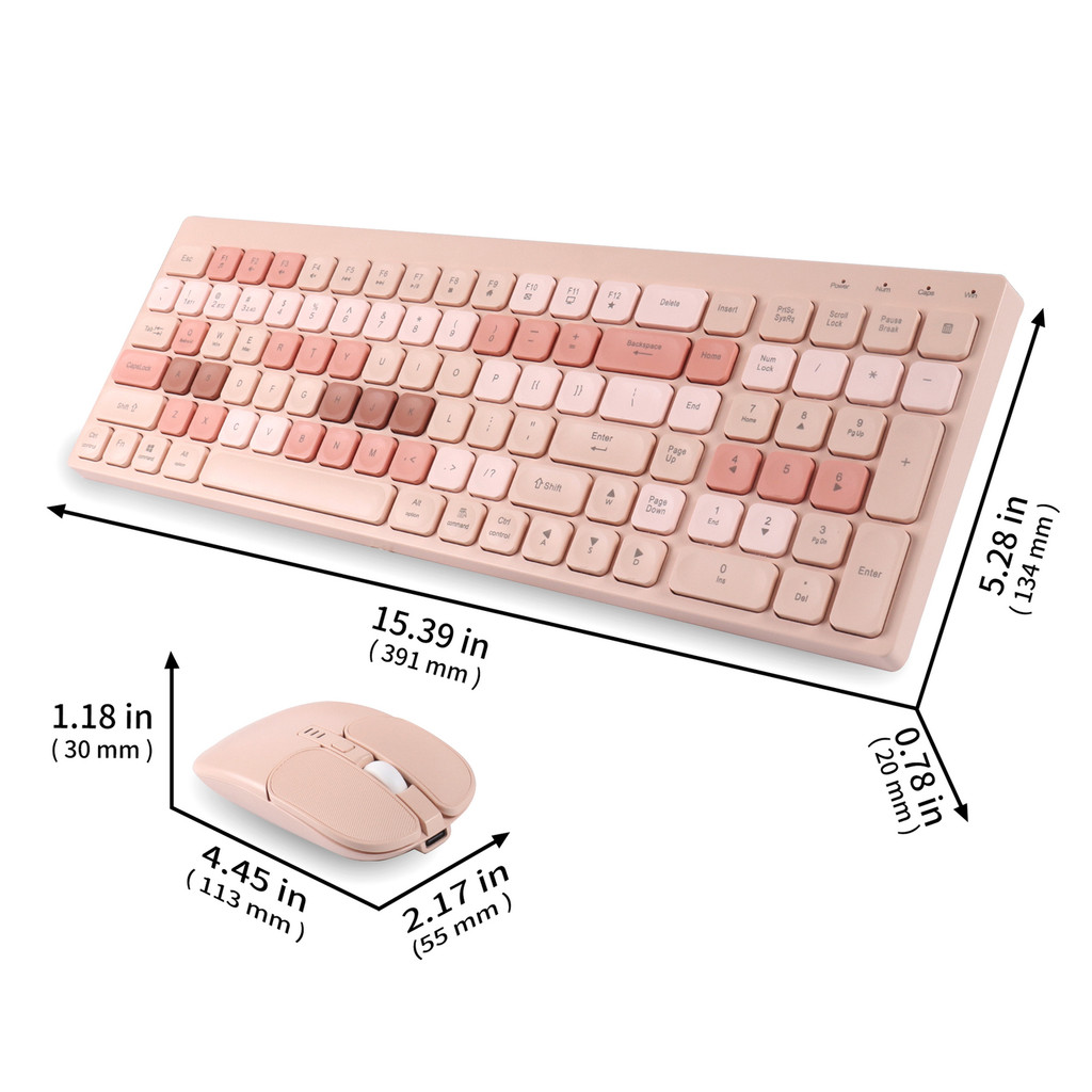 2 4g Bluetooth Wireless Keyboard Mouse Set Type C Rechargeable 3 Level Dpi Setting Office Gaming