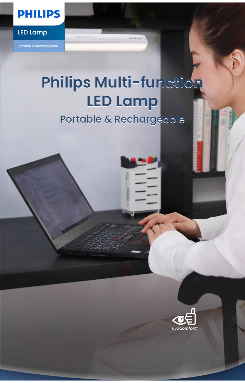 Philips Table Lamp Rechargeable Battery Type-C Portable LED Light ...